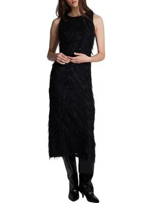 KENNETH COLE Kenneth Cole Fringe Racerback Midi Sheath Dress