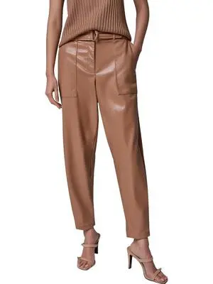 DONNA KARAN NEW YORK Donna Karan New York Belted Faux Leather Cargo Pants