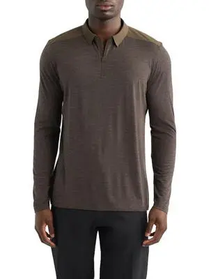 Veilance Frame Long Sleeve Polo - Sable Heather