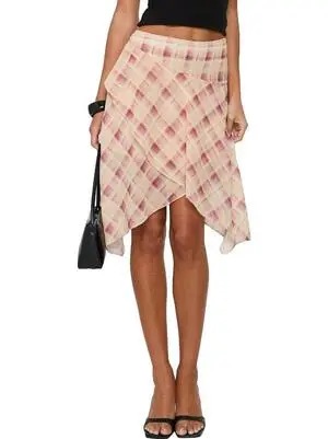 Princess Polly Natana Asymmetrical Midi Skirt - Multi Check