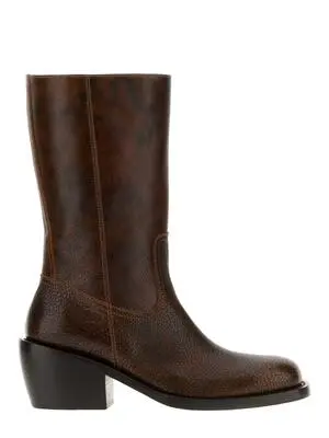 Dries Van Noten Leather Boots - Brown