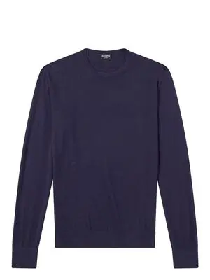 Zegna Cashmere And Silk-blend Sweater - Blue