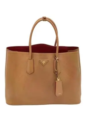 Prada Prada Cuir Double Tote Bag Brown
