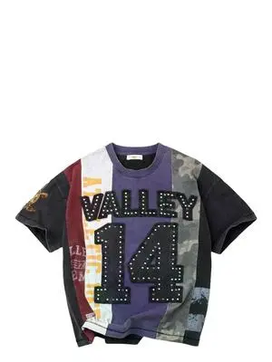 VALE FOREVER Cjopped Patchwork T-shirt - Black