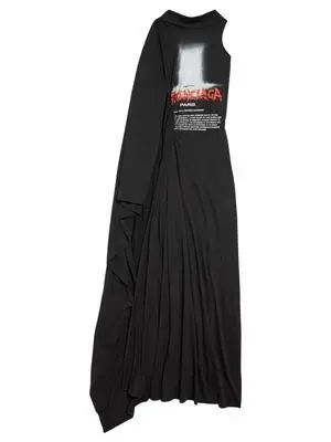 Balenciaga The Door Long Draped Dress - Black