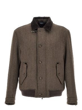 FAY Bomber Jacket With Classic Collar - Multicolor