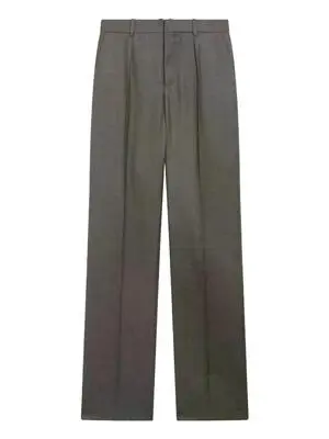 Saint Laurent Pleated Detail Tailored Trousers - Grey