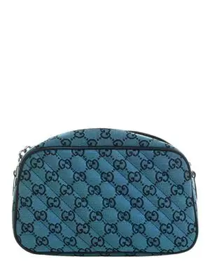 Gucci Gg Marmont Matelassé Gg Canvas Crossbody Bag - Blue