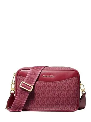 Michael Kors Bev Large Signature Logo Crossbody Bag - Red