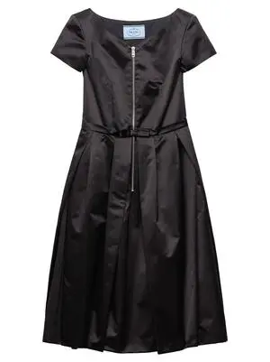 PRADA Prada Duchesse Silk Fit And Flare Dress
