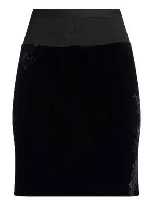 Rick Owens Rick Owens Velvet Pencil Midi Skirt Black