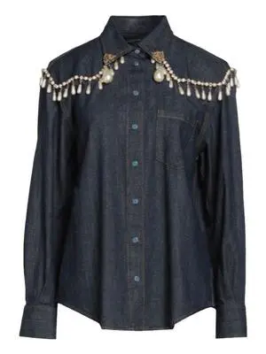 Dolce & Gabbana Embellished Denim Shirt - Blue