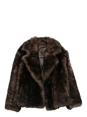 SALVATORE SANTORO Long Sleeve Fur Jacket - Brown