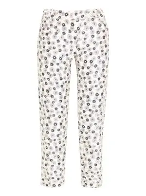 Dolce & Gabbana Slim-fit Floral Print Tailored Trousers - White