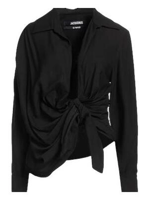 Jacquemus Solid Color Twill Shirt - Black