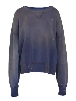 MAISON MARGIELA Distressed Logo Sweatshirt - Blue