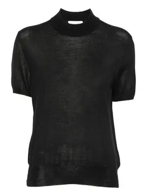 ZANONE Short-sleeve Ribbed Sweater - Nero