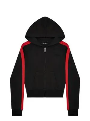 DION LEE Zip-up Hoodie With Kangaroo Pocket - Black