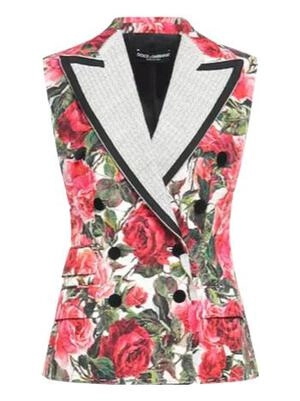 Dolce & Gabbana Double-breasted Floral Jacquard Blazer - Red