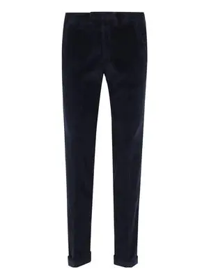 BRIGLIA 1949 Corduroy Cuffed Trousers - Blu