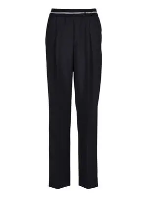 Miu Miu Elasticated Waistband Loose-fit Trousers - Black