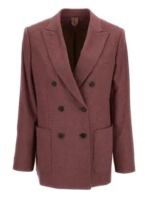 Max Mara Double-breasted Silk And Cashmere Tailored Jacket - Multicolor