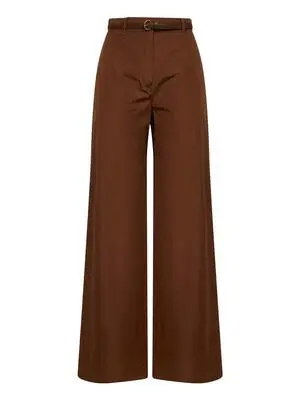 Max Mara Wide Leg Belted Trousers - Multicolor