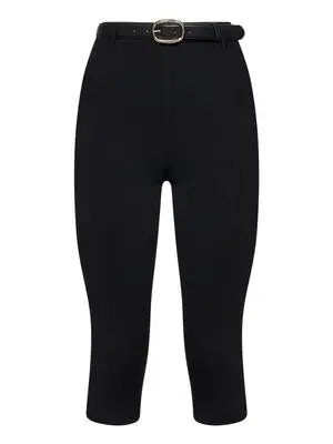 SELF-PORTRAIT Black Compact Knit Capri Leggings - Multicolor