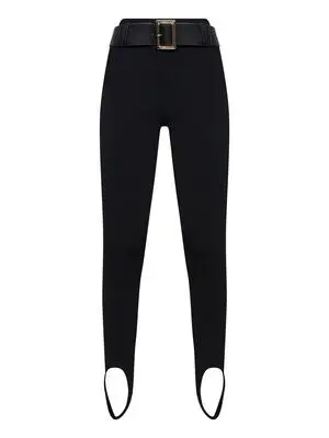 SELF-PORTRAIT Black Compact Knit Stirrup Leggings - Multicolor