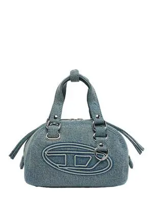 DIESEL® 1dr Dome Small Denim Bowling Bag - Blue