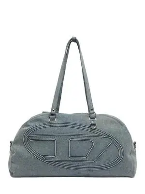 DIESEL® 1dr Dome Duffle Bag In Denim With Oval D Logo - Blue