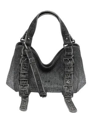 DIESEL® D-one Small Top-handle Bag In Crystal Solarised Denim - Black