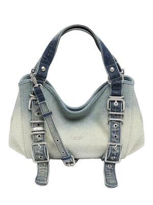 DIESEL® D-one Small Top-handle Bag In Crystal Solarised Denim - Blue