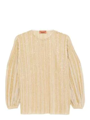 Missoni Long-sleeved Blouse With Gold-tone Stripes And Keyhole Detail - Multicolor