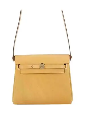 Hermès Military Toile And Vache Hunter Herbag Zip 20 Crossbody Bag - Yellow