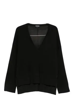 TOM FORD TOM FORD Black Wool Blend V-Neck Sweater