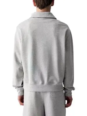 DAILY PAPER Shirt-collar Chest-artwork Oversized Sweater - Grey