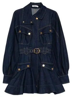 Zimmermann Luna Denim Utility Mini Dress - Multicolor