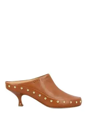 Chloé Junie Leather Mules With Stud Detail - Multicolor