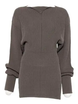Rick Owens Ribbed Knit V-neck Sweater - Multicolor