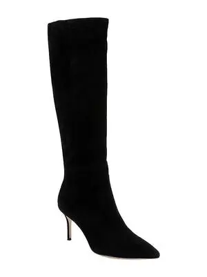L'Agence L'agence Herald Suede Pointed Toe Boots Black Suede