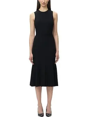 Herve Leger The Lauren Flare Hem Midi Dress - Black