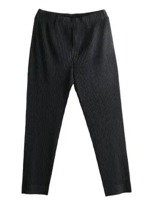 Issey Miyake Homme Plissé Pleated Polyester Trousers - Black