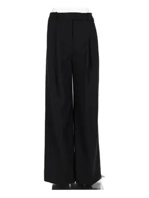 Herno Wide-leg Tailored Trousers In Wool Blend - Black