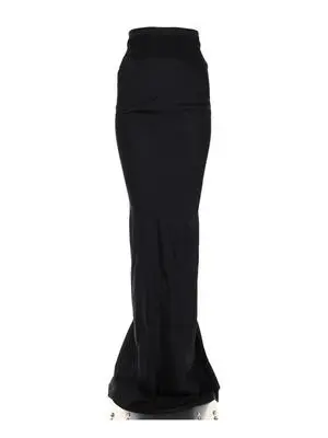 Rick Owens RICK OWENS Ribbed Waist Maxi Skirt Black