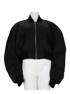 Rick Owens RICK OWENS Cropped Bomber Jacket With Ribbed Details Black