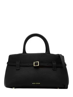 Manu Atelier Le Cambon 25 Hammered Leather Handbag - Black