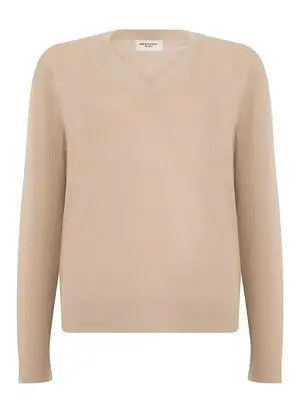 Max Mara WEEKEND MAX MARA V-Neck Long-Sleeve Sweater Beige