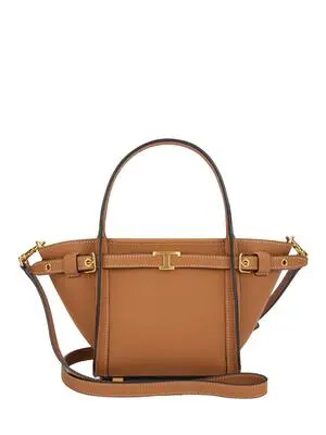 TOD`S Tod's Leather Handbag With Top Handles And Adjustable Shoulder Strap - Camel