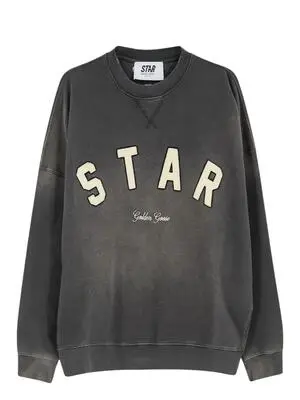 GOLDEN GOOSE Crewneck Sweater With Contrast Stripes - Grey
